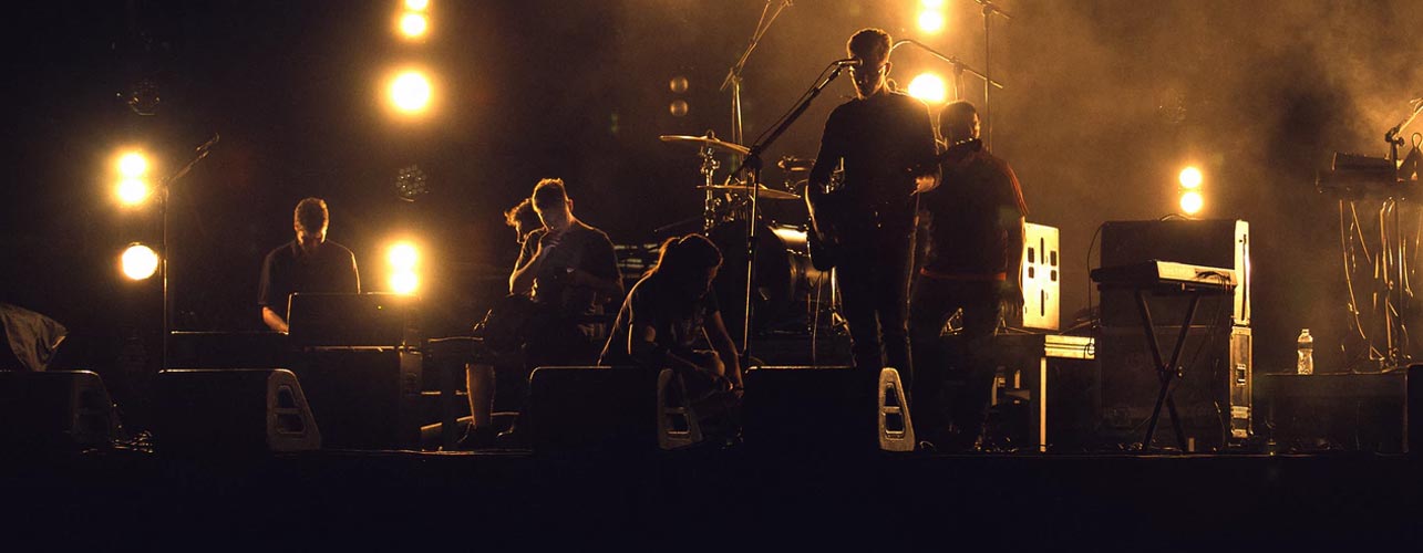 Rock Band Instruments On Stage